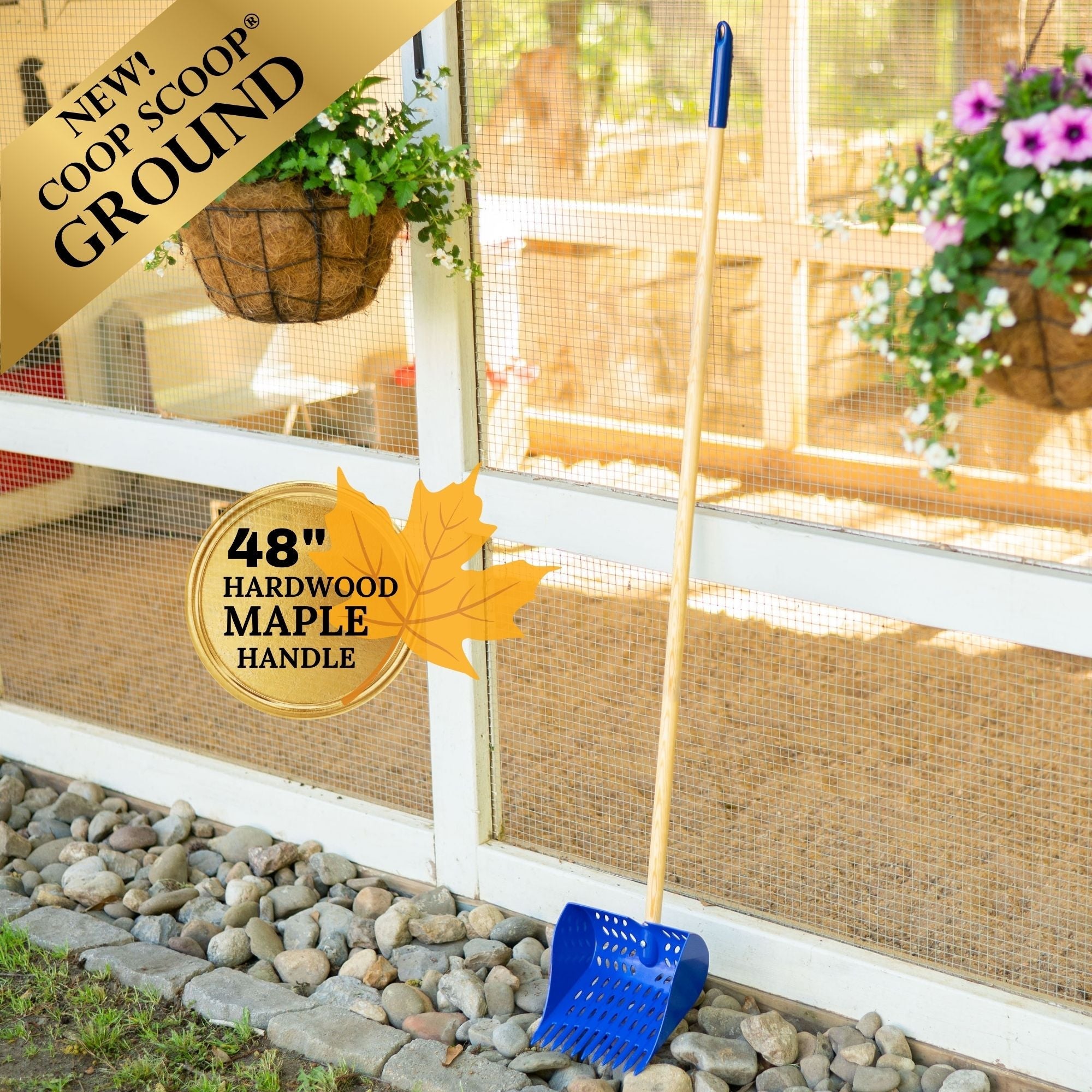 The Coop Scoop® Ground | 2-in-1 Chicken Poop Scoop & Rake | 48" Long H ...